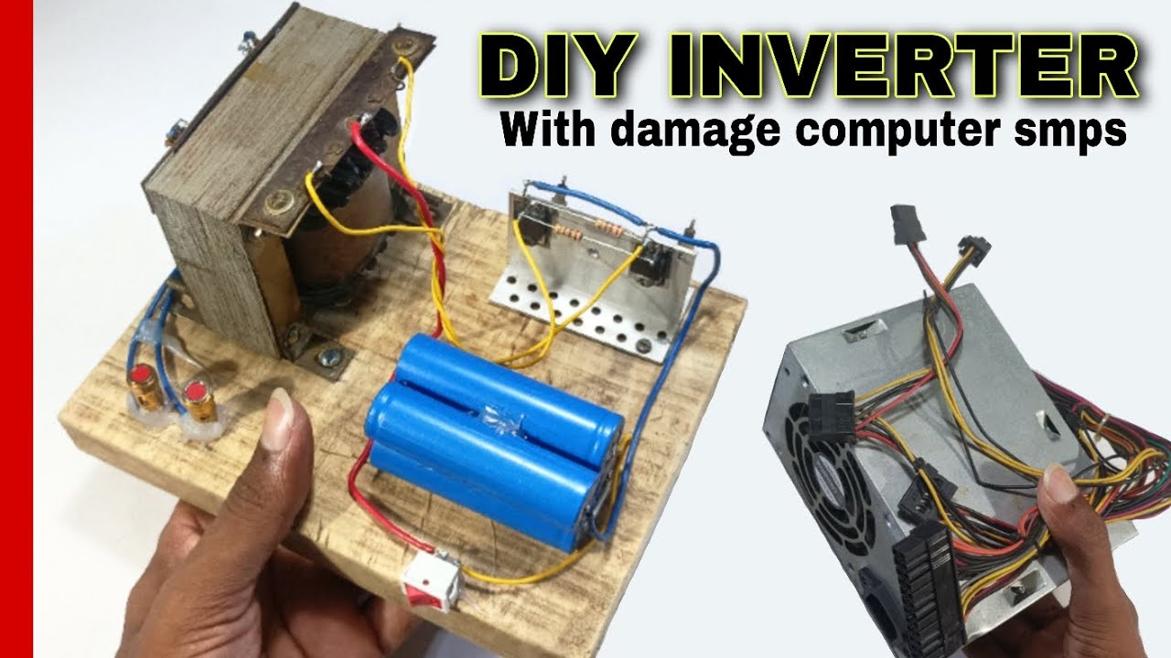How to make inverter 12 to 220v with damage computer smps | DIY ...