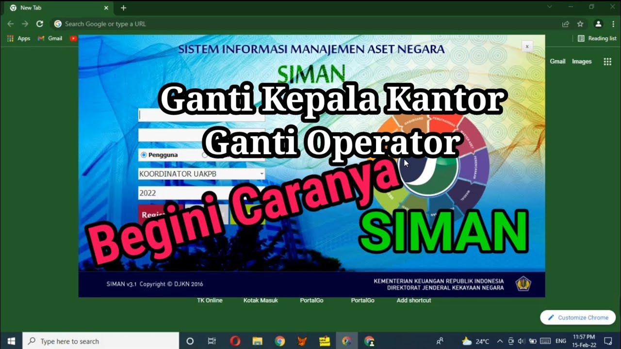CARA MELAKUKAN PERUBAHAN PENANDATANGAN DI APLIKASI SIMAN BMN - YouTube