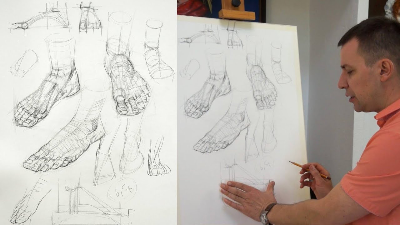 How to Draw Feet - YouTube