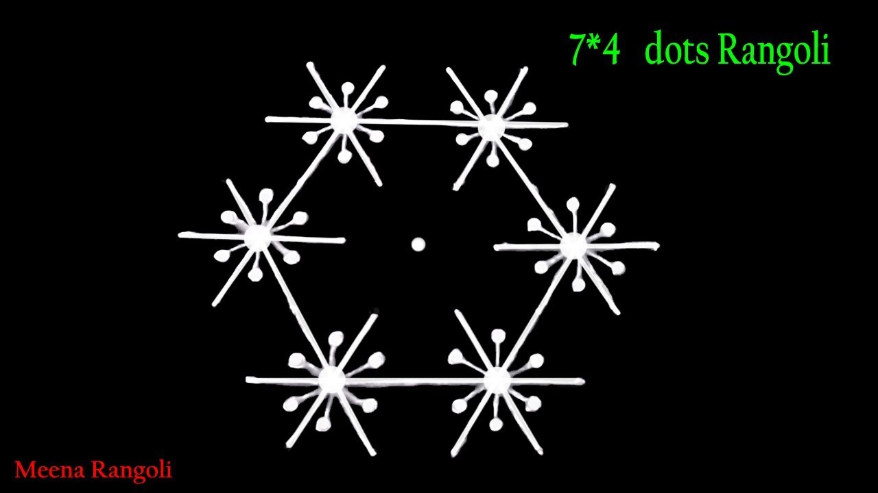 Latest Creative Rangoli design with dots - 7 dots Rangoli designs ...