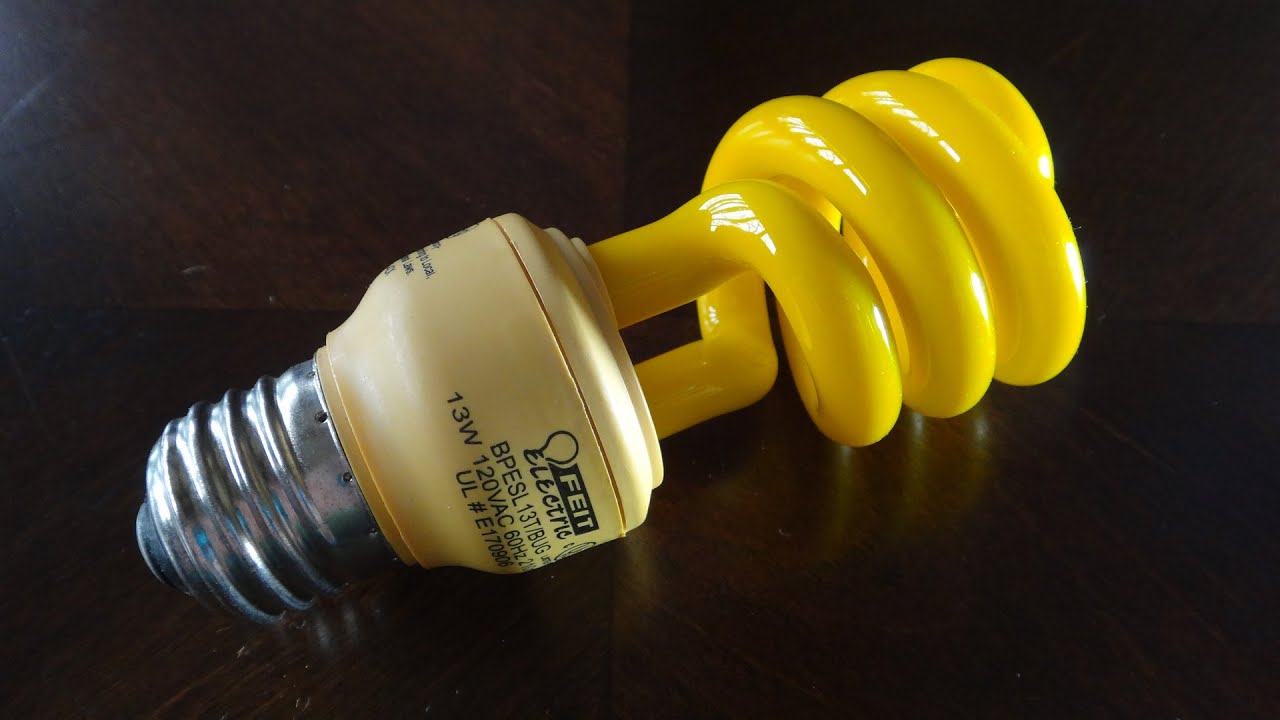 Feit Electric 13watt BugLite CFL light bulb - YouTube