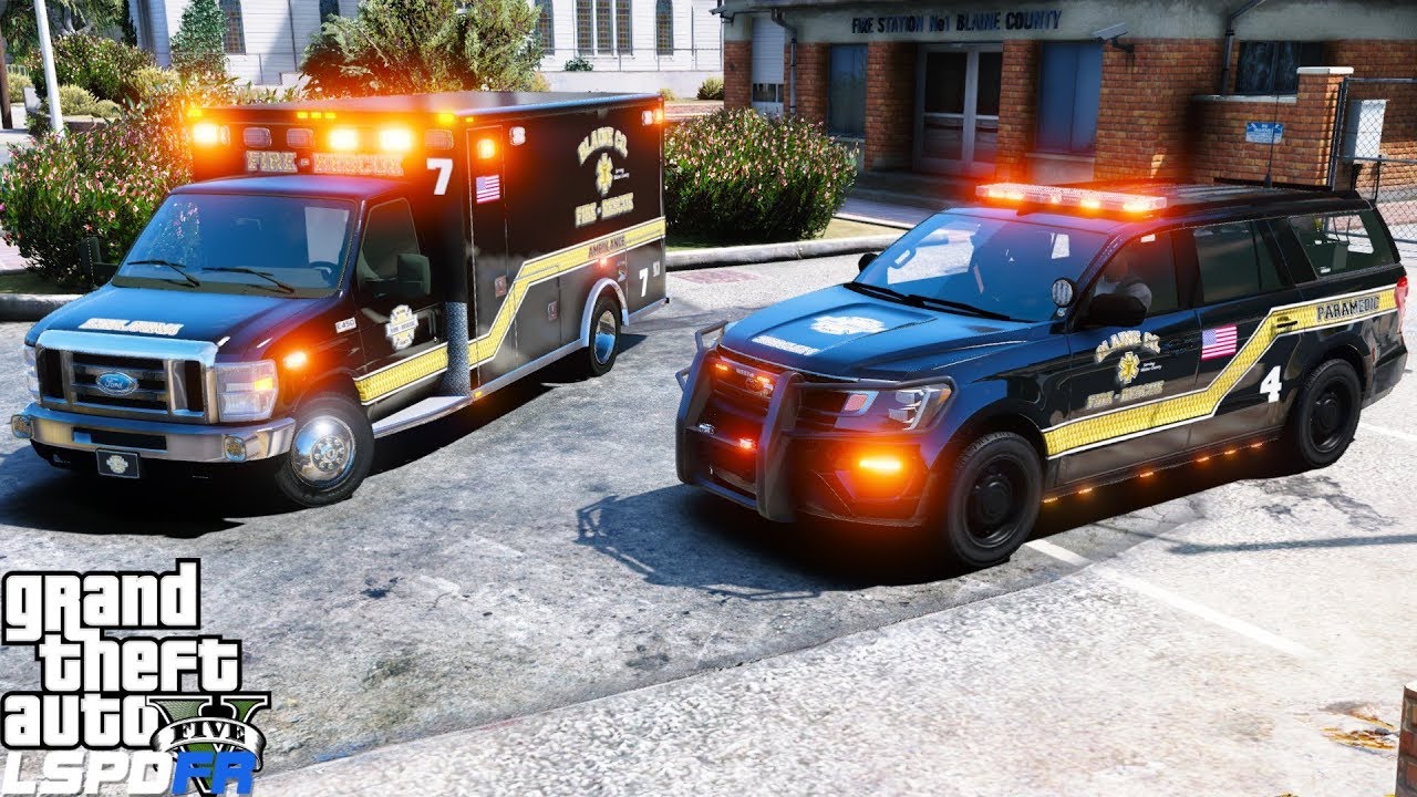 GTA 5 Paramedic Mod Blaine County Fire Rescue Ambulance & Supervisor ...