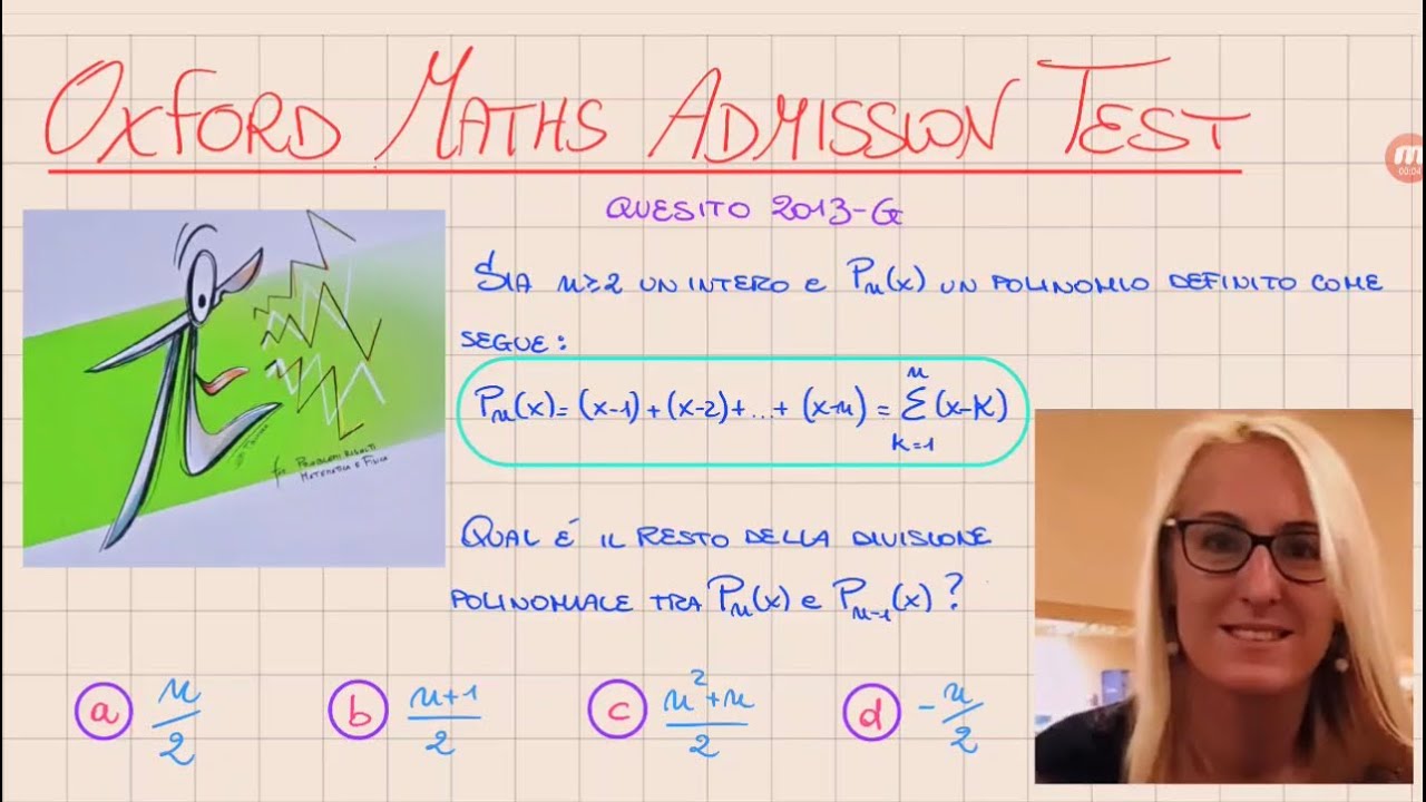 OXFORD MATHS ADMISSION TEST: quesito 2013-G - YouTube