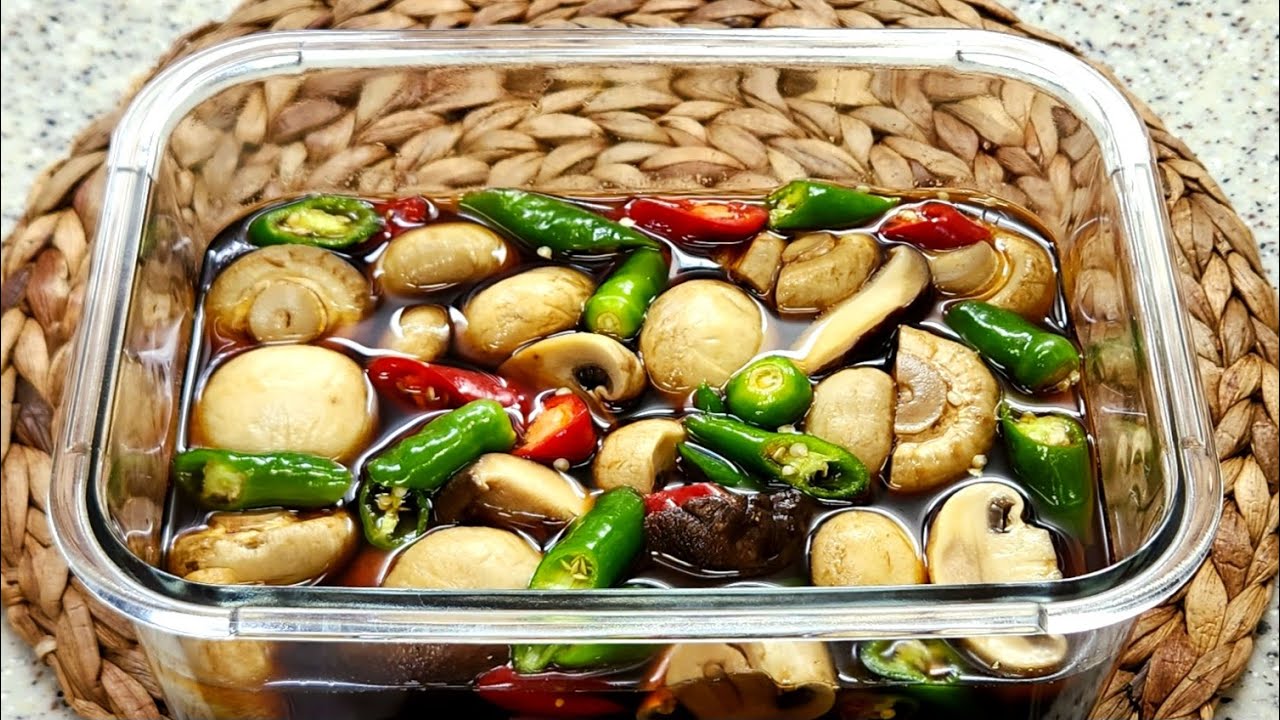 양송이버섯 이렇게 드셔보세요 양송이버섯 장아찌 맛있게 담그는 방법 양송이버섯요리 장아찌요리 양송이버섯 밑반찬요리 양송이버섯