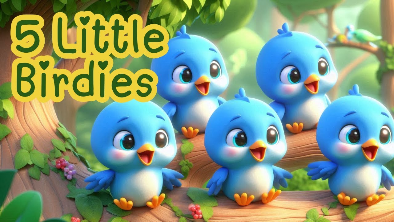 Five Little Birdies | A fun toddler sing along song for kids to learn ...