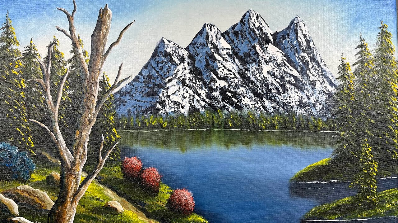 How to paint a mountain-demo-For beginner and intermediate artist - YouTube