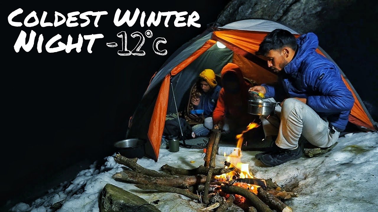 Coldest Winter Snow Camping Of My Life At -12°C | Extreme Cold Winter ...