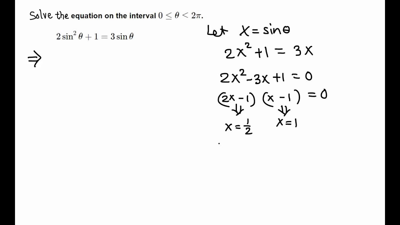 Solving Trigonometric Equation 2 Sin 2 X 1 3 Sin X YouTube