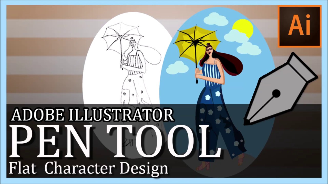 How to make a flat character design in Adobe Illustrator - YouTube