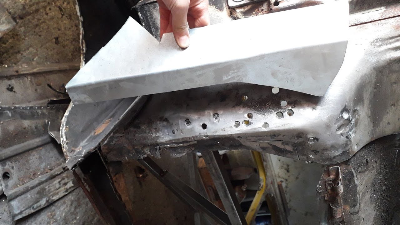 Classic Mini lower bulkhead repair - YouTube