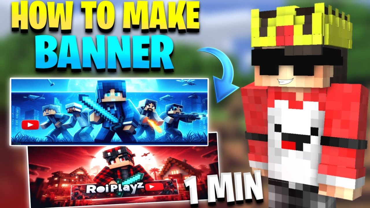 How To Make Minecraft Gaming YouTube Banner 1 Minutes Only YouTube