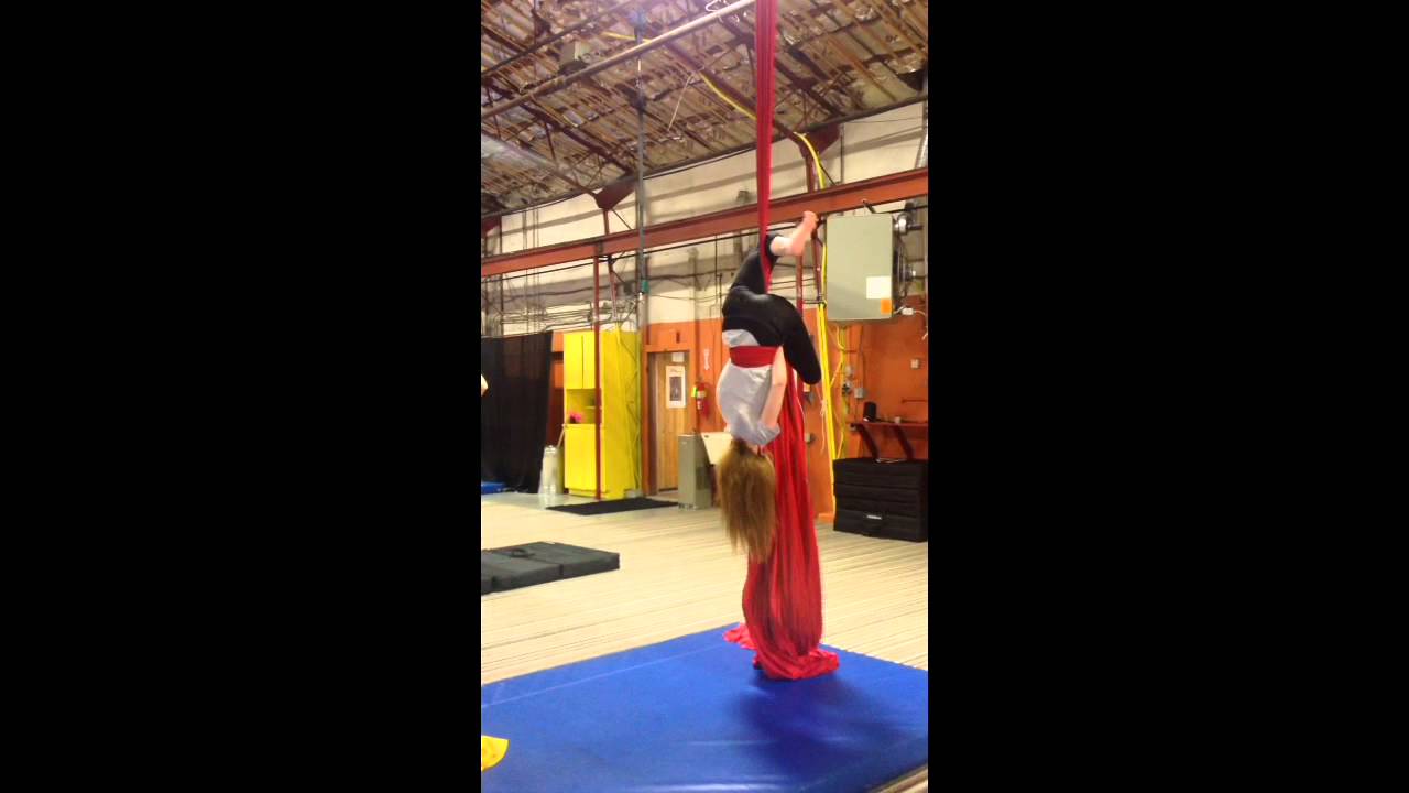 Aerial silks frog pose! - YouTube