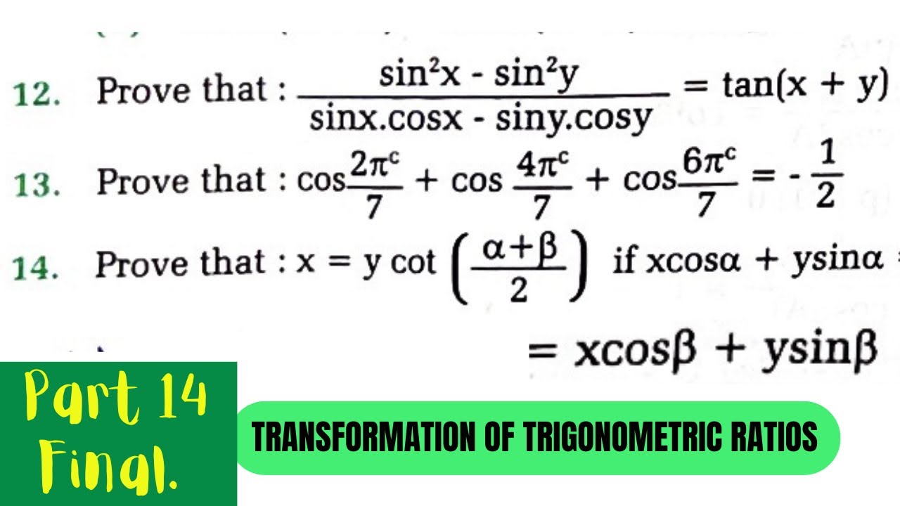 P14 Final Prove That sin 2x sin 2y sinx cosx siny cosy tan x y 