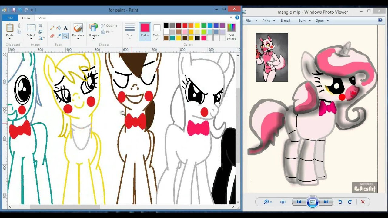 FNAF MLP base speedpaint of the toy animatronics - YouTube