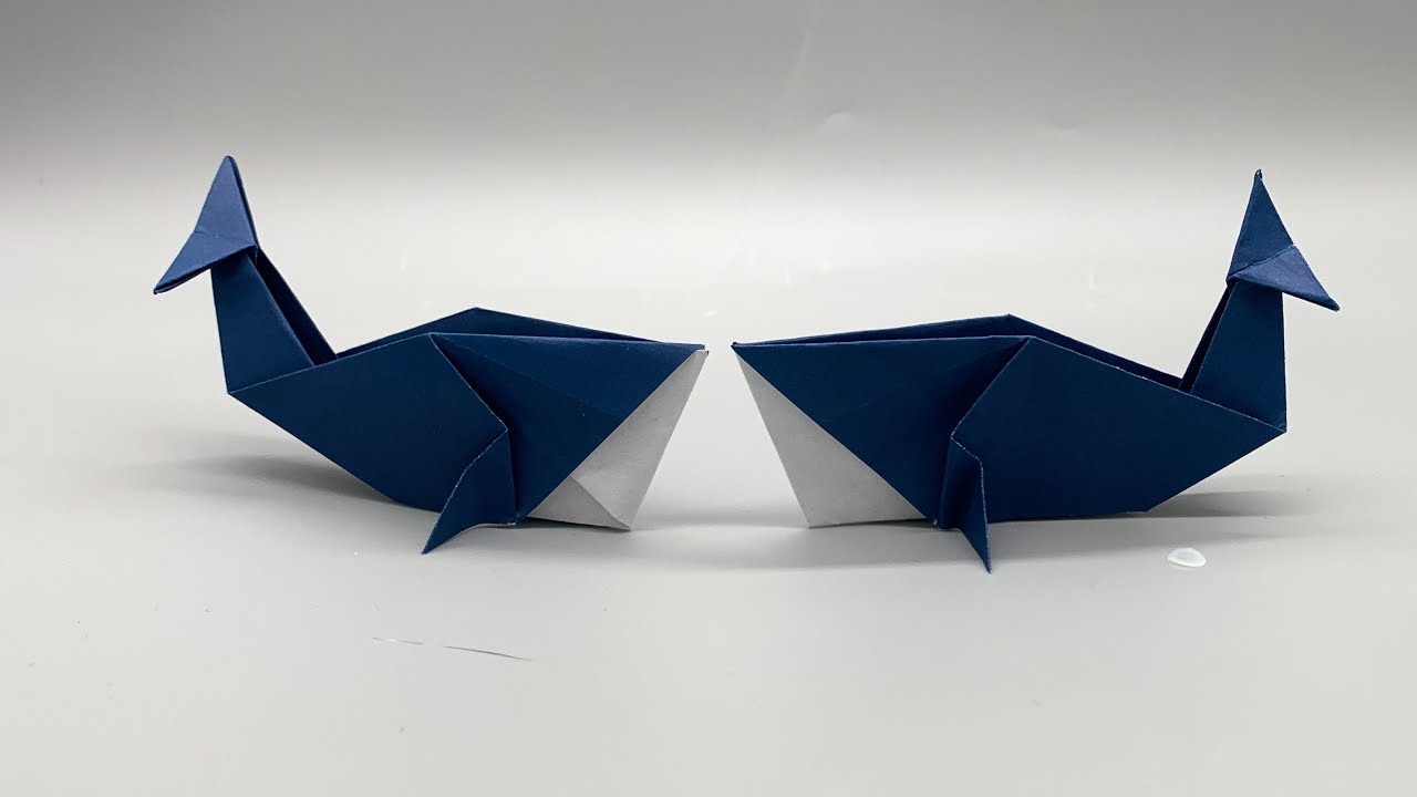 How To Make An Origami Whale - Easy Origami Whale - YouTube