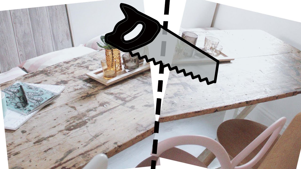 DIY table hack, making my old furniture work in my new home - YouTube