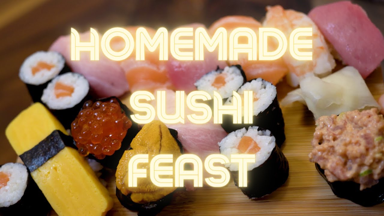 How to Make an EPIC Sushi Feast at Home! 🍣🇯🇵 ASMR Sounds and Mukbang ...