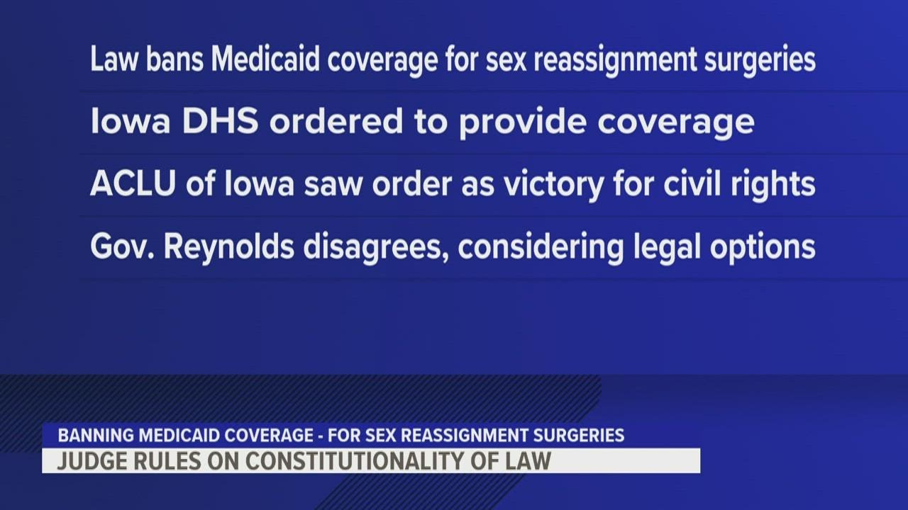 Judge: Iowa Medicaid denial of sex reassignment surgery unlawful - YouTube