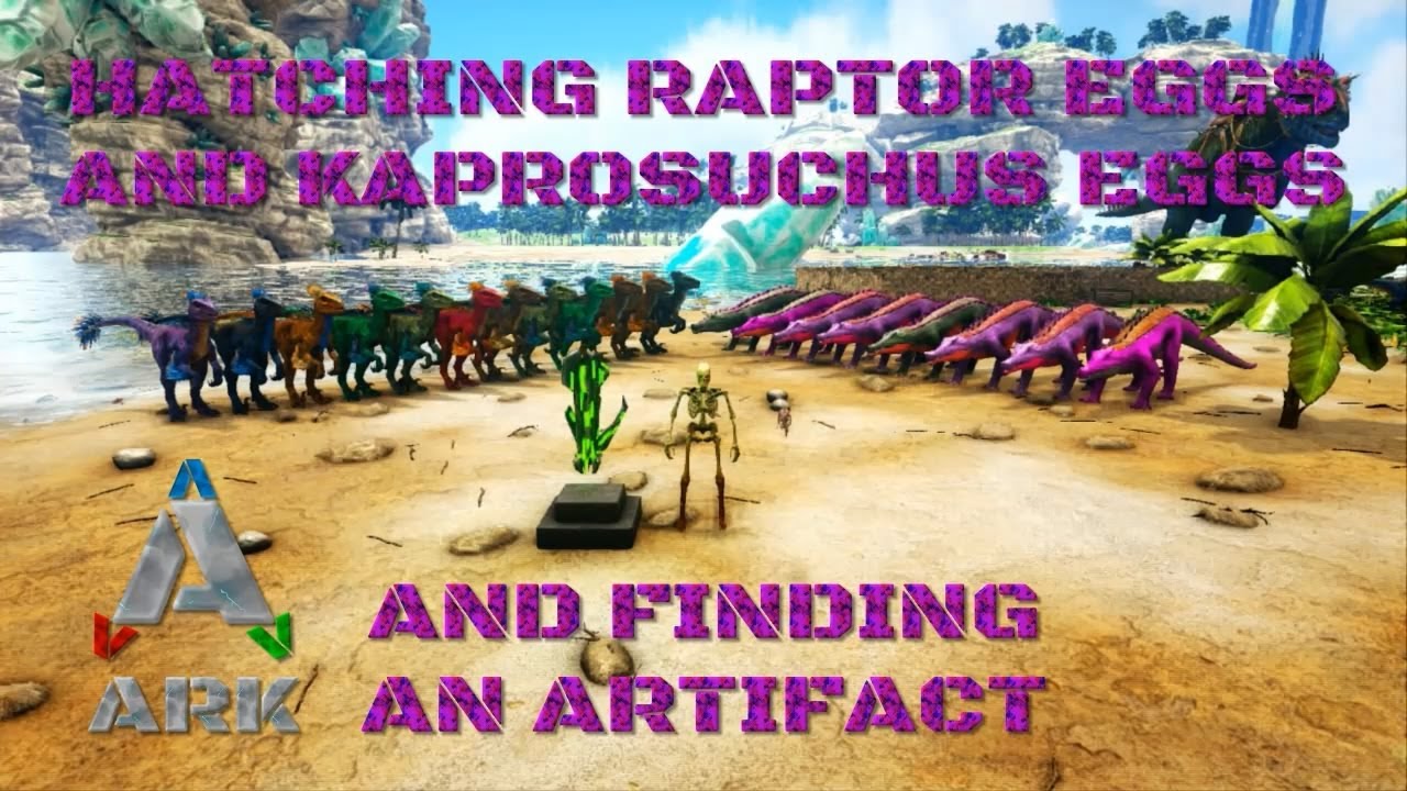 Hatching Raptor And Kaprosuchus Eggs And Finding An Artifact Ark Survival Evolved Crystal Isles ...