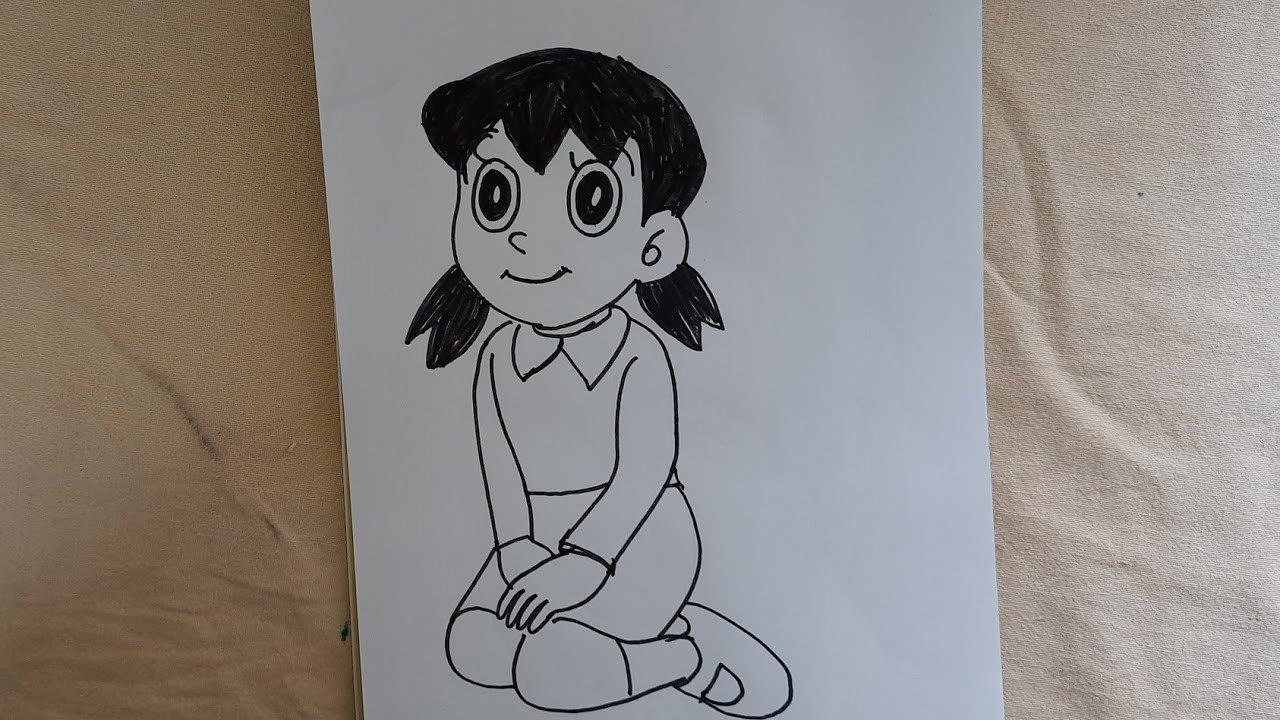 How to draw shizuka sketch. Shizuka Minamoto drawing. easy shizuka and ...