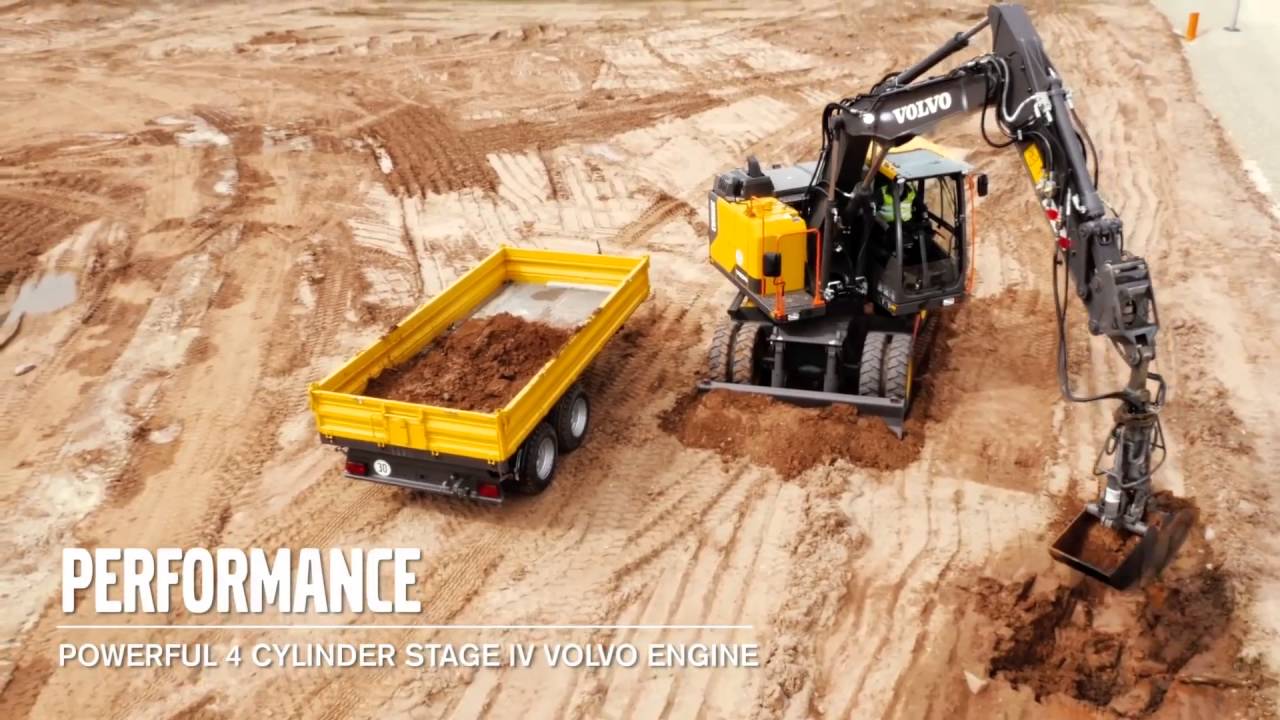 EWR 150E Volvo CE Short Swing Wheeled Excavator - YouTube