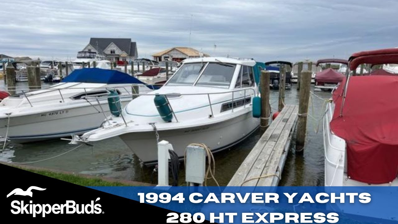 1994 Carver 280 HT Express Cruiser Tour SkipperBud's - YouTube