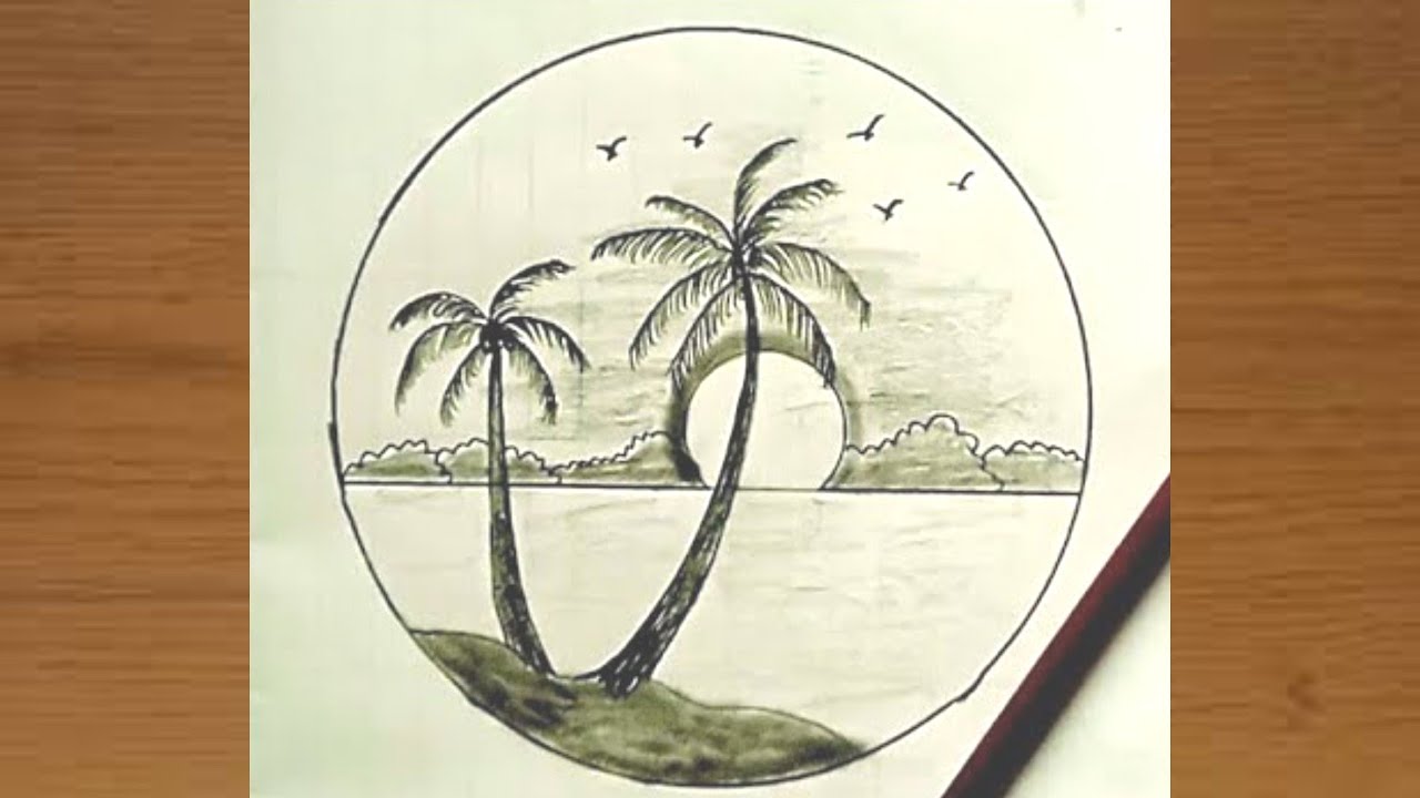 A Beautiful Nature Scenery art || Easy Nature scenery || - YouTube