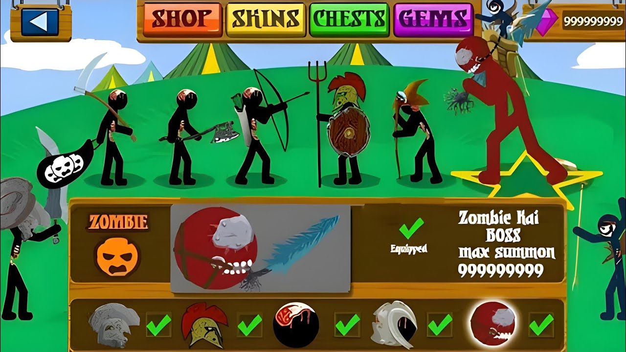 ALL ARMY EQUIP ZOMBIE SKIN! ALL ARMY, GIANT, FINAL BOSS USING TOXIC ...