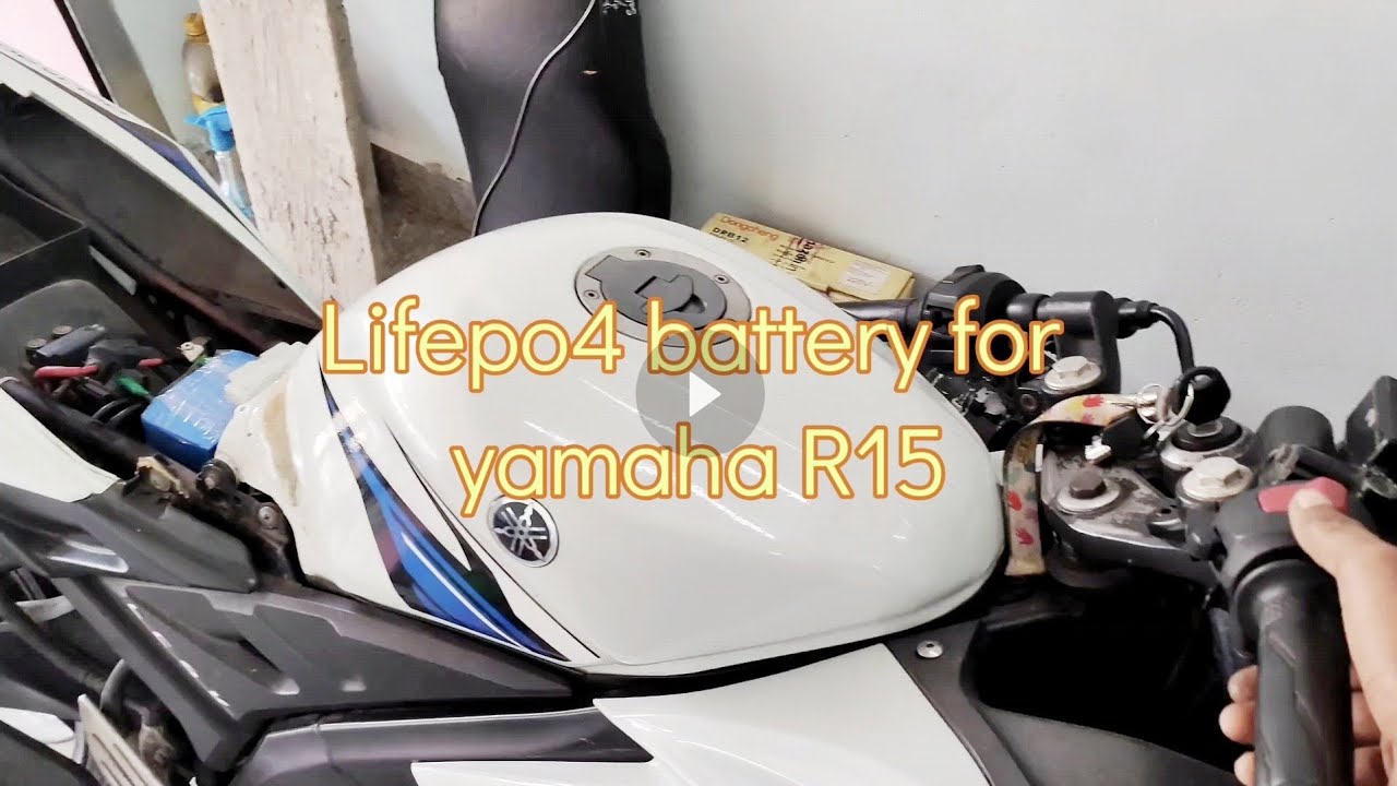 12 VOLT Lifepo4 battery for yamaha R15 - YouTube