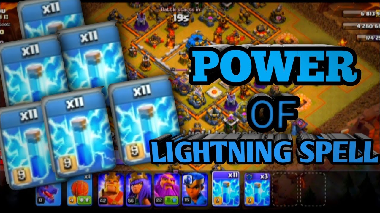 power of lightning spell⚡/how to use lightning spell in coc # ...