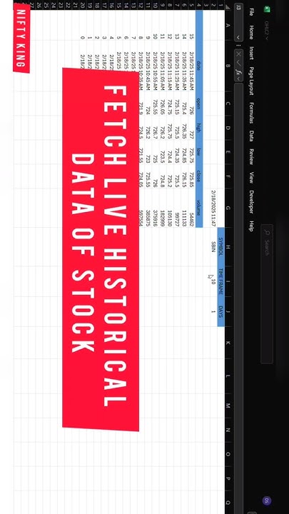 fetch live stock data in excel | historical stock data excel | stockhistory function # ...