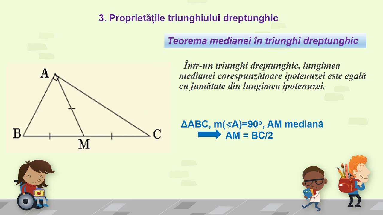 Triunghiul dreptunghic proprietati partea I - YouTube
