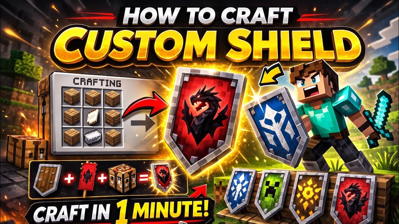 Minecraft Custom Shield Guide (Step-by-Step) 🛡️ - YouTube
