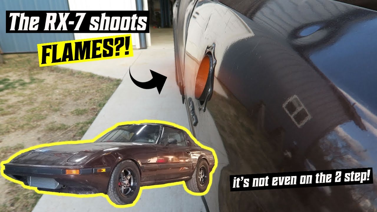 IT SHOOTS FLAMES??! Turbo LS RX-7 Shot Flames WITHOUT 2 Step! - YouTube