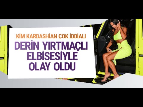 Kim Kardashian oldukça iddialı! Derin yırtmaçlı kıyafetiyle olay oldu