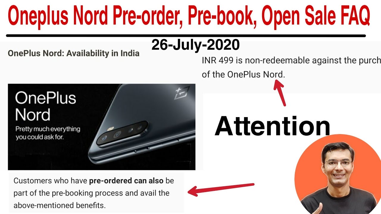 Oneplus Nord Pre-order, Full Amount Pre-book, Open Sale, Redeem Gifts ...