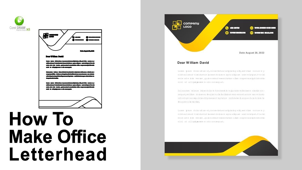 How to make Office LETTERHEAD | coreldraw tutorial logo design | shell ...