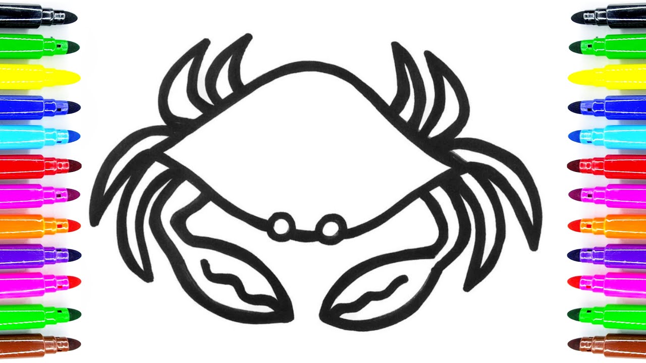 Teaching crab design🎨Easy drawing for kids🖌️ - YouTube