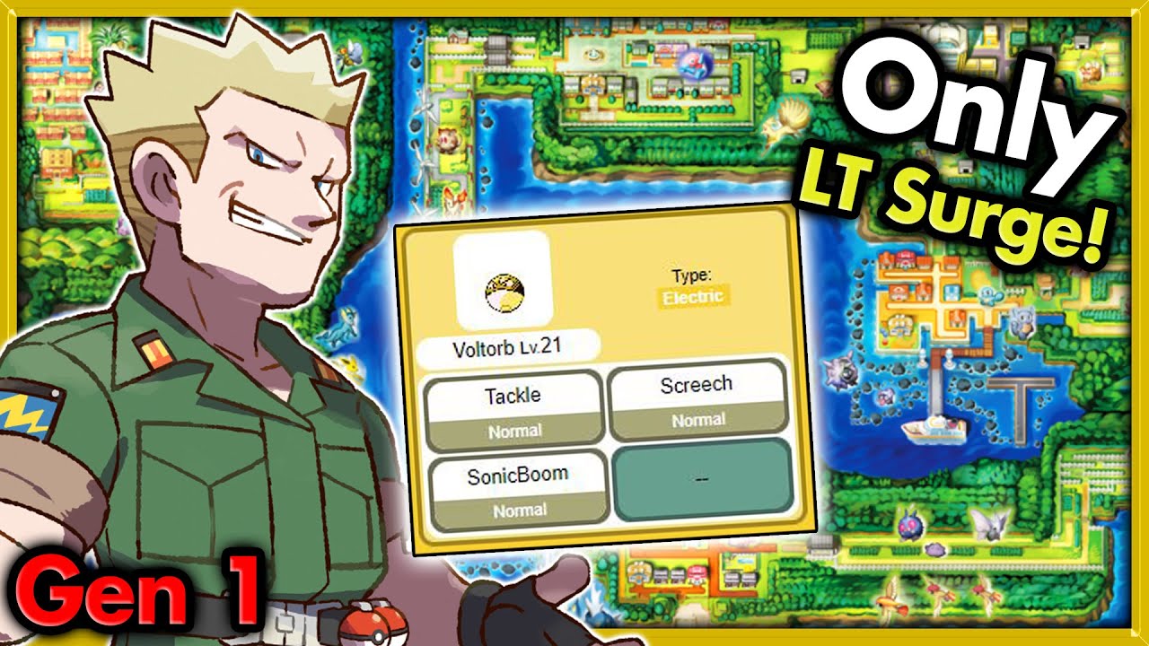 Can I Beat Pokemon Red with Lt Surge's TEAM & MOVES? 🔴 Pokemon ...