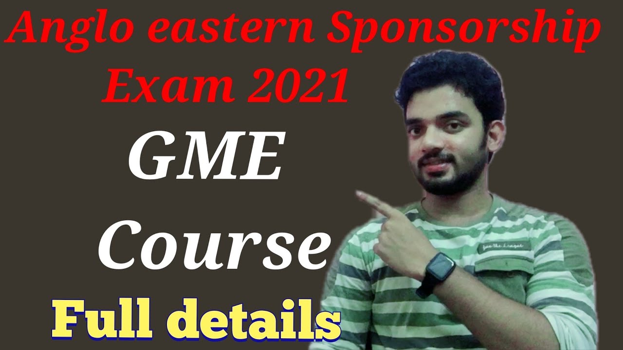 GME Sponsorship Exam 2021 // Anglo eastern // Full details - YouTube