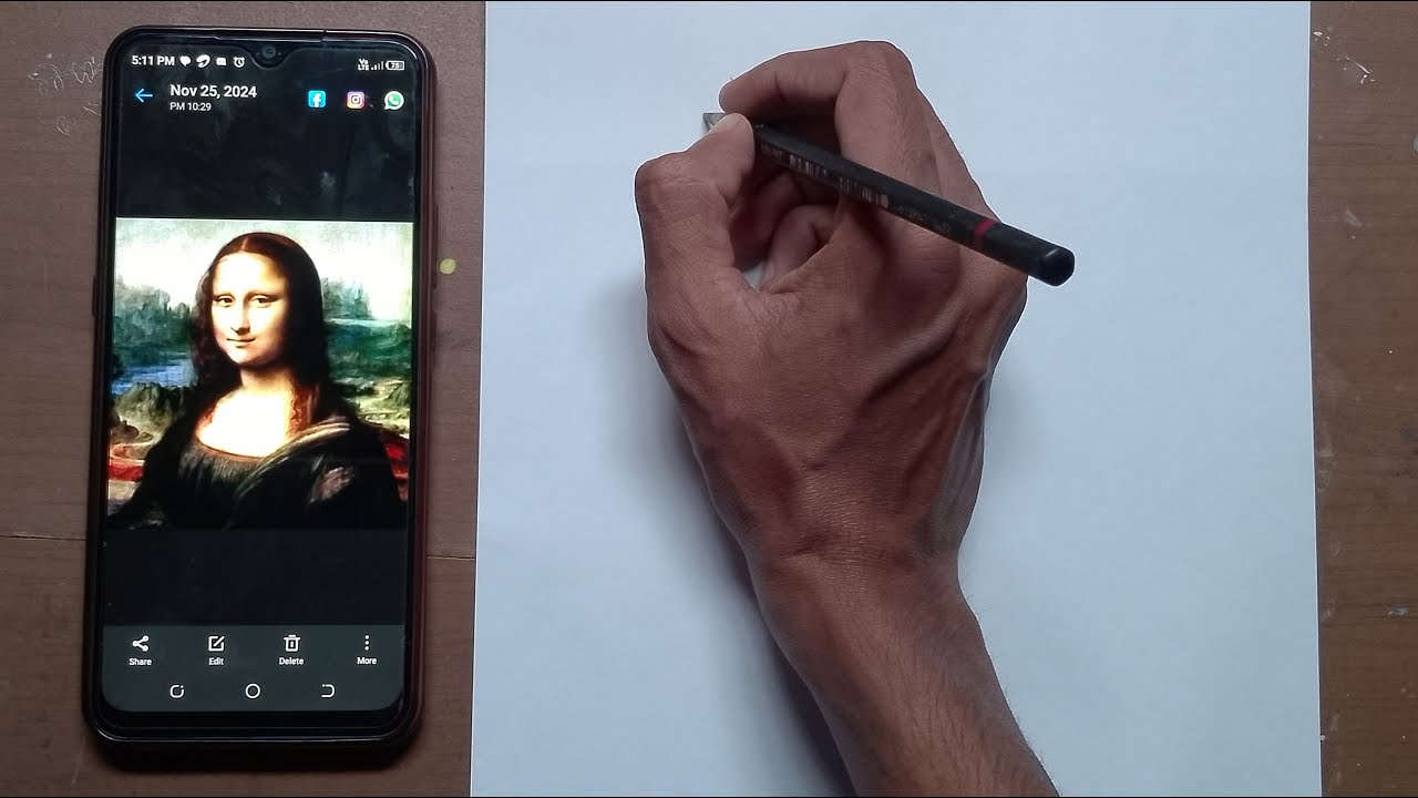 Monalisa drawing part 1 || how to draw Monalisa || Monalisa sketch ...