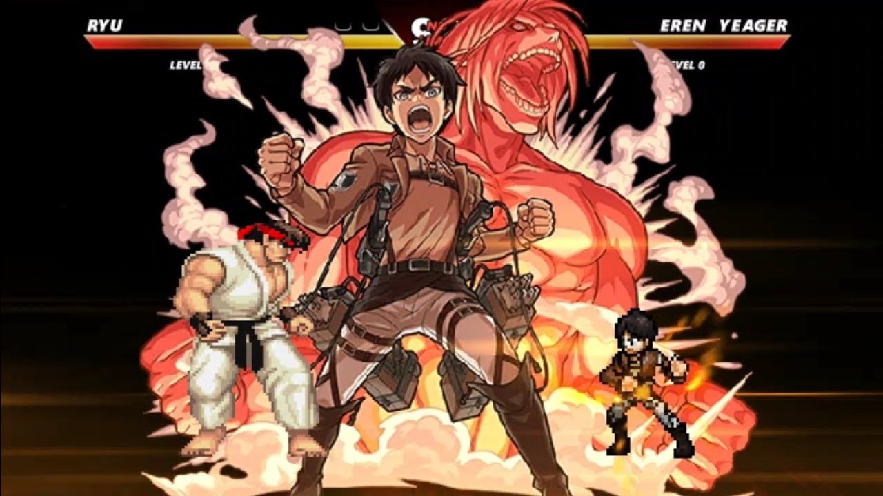 RYU VS EREN YEAGER - VERY INCREDIBLY EXCITING FIGHT ! - YouTube