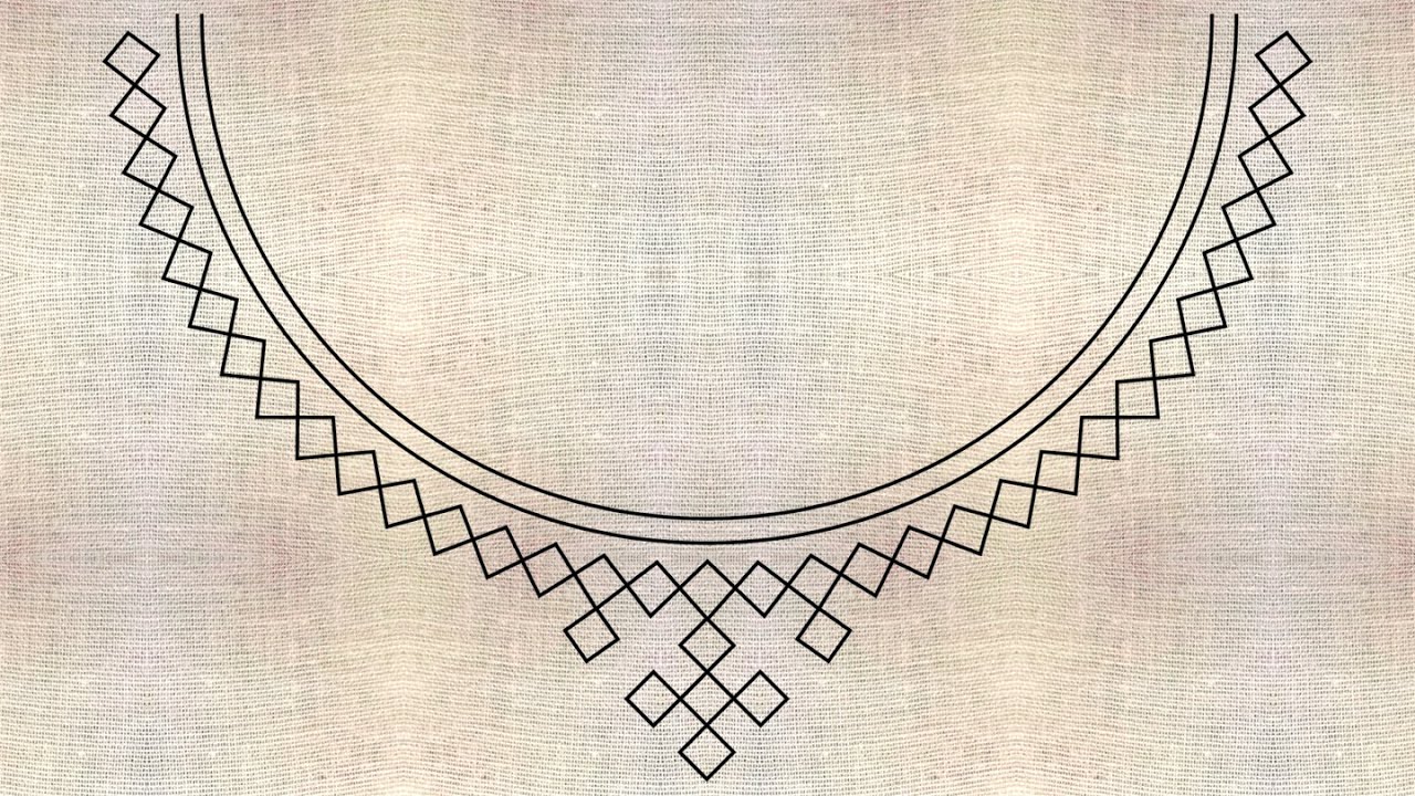 Gujrati Neck Design / Gujarati stitch work neck design Tutorial - YouTube
