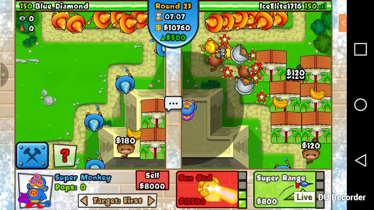playing balloon TD battles on my level. - YouTube