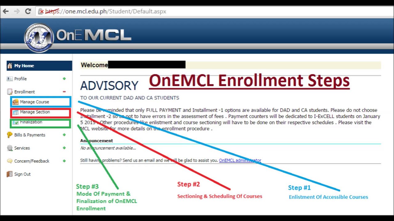 Malayan Colleges Laguna OnEMCL Enrollment Tutorial 2015 - YouTube