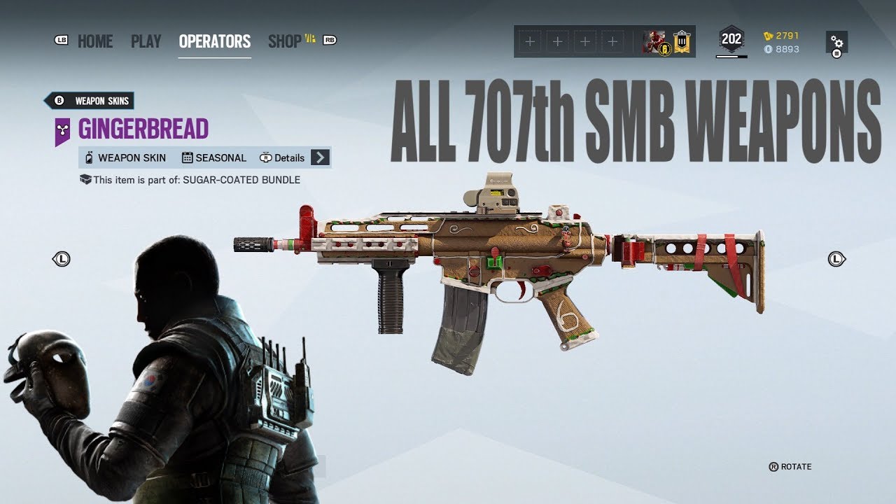 Gingerbread Skin All 707th SMB Operator Weapons - Rainbow Six Siege ...