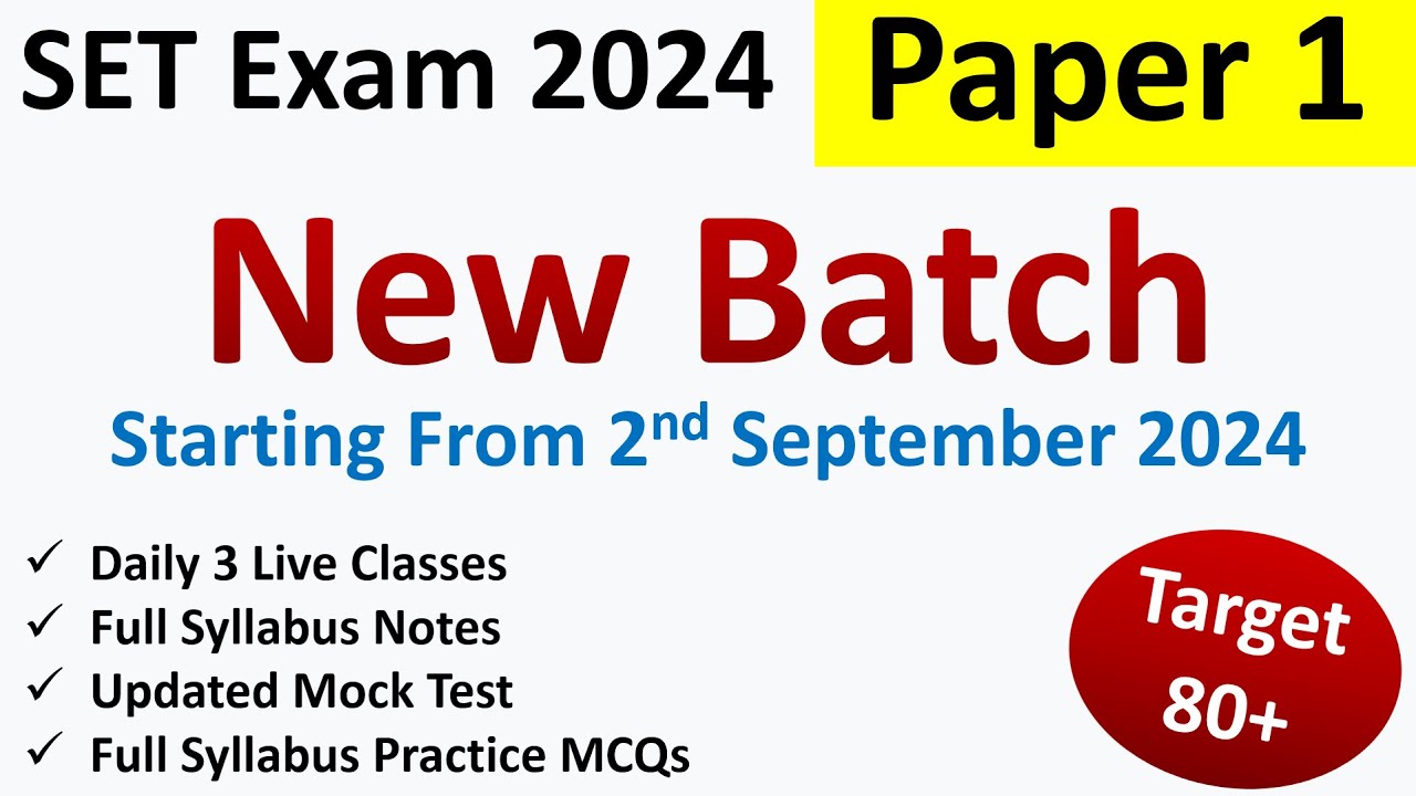 SET Exam 2024 Preparation | Paper 1 New Batch | Full Syllabus Notes ...