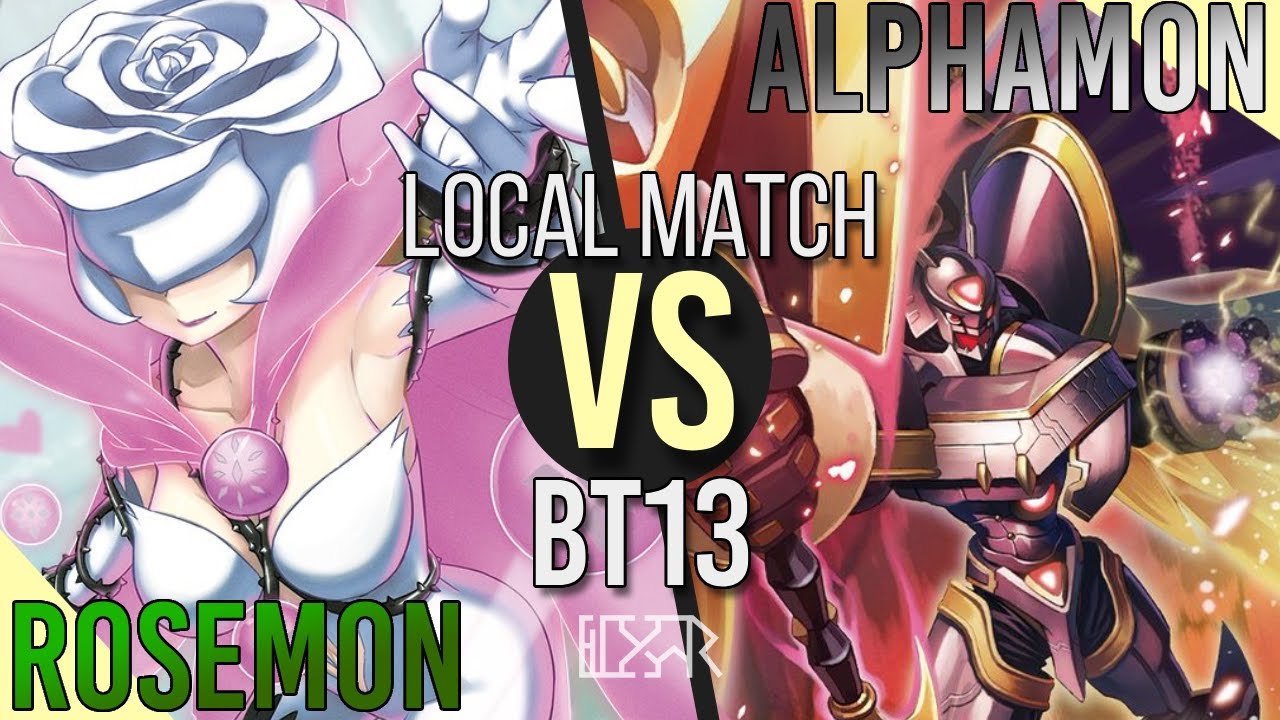 Rosemon vs Alphamon [Digimon TCG BT13 Local Match] Match Commentary w/ Overlay - YouTube