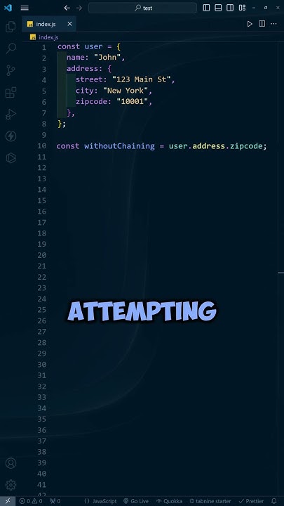 JavaScript Optional Chaining: Safely Navigate Nested Properties #shorts #coding #tips - YouTube