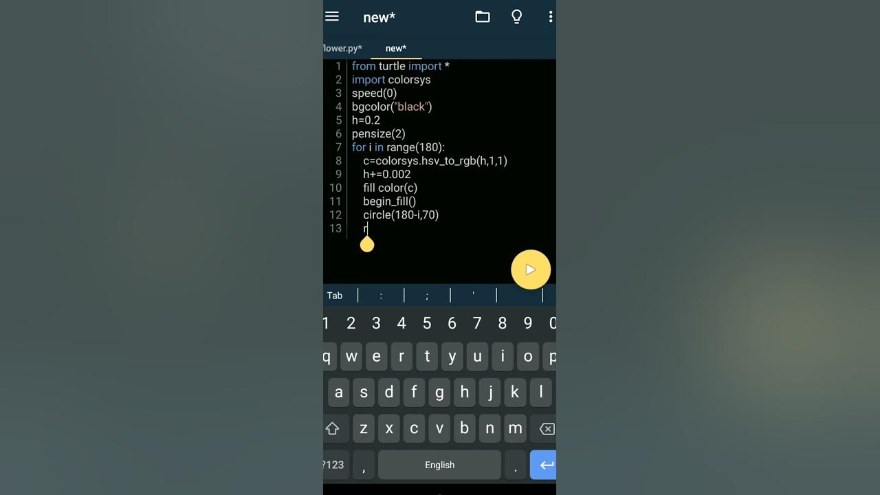 Making Beautiful Flower By Python Programming In Pydroid 3 App Viral Python Youtube